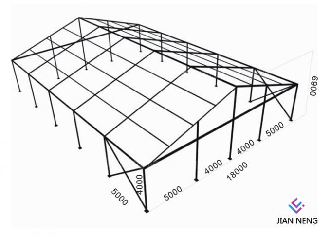 Clear Span Large Outdoor Tent White PVC Fabric Door Transparent PVC Windows