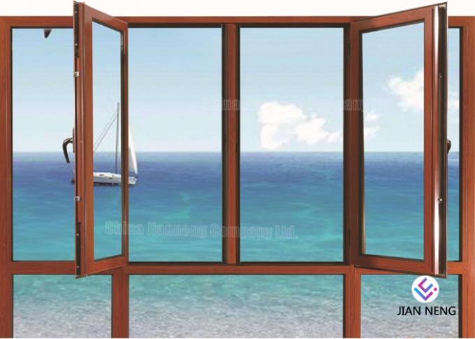 Impact Resistant Swing Open Windows , Float Glass Aluminium House Windows