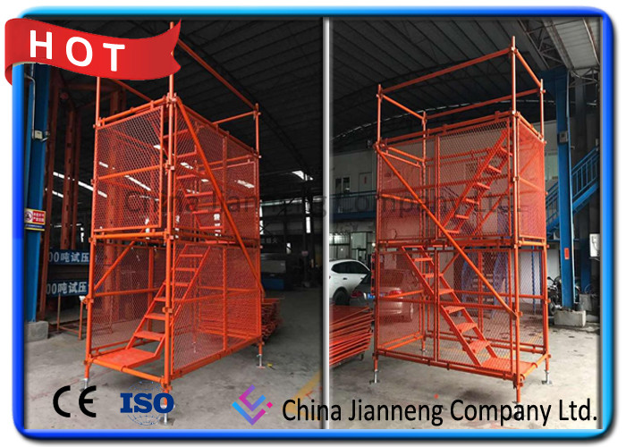 Galvanized Construction Building Steel Ladder Cage / Metal Scaffolding ...