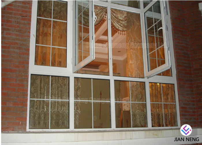 Soundproof White Fixed Aluminium Sash Windows , Double Glazed Aluminium ...