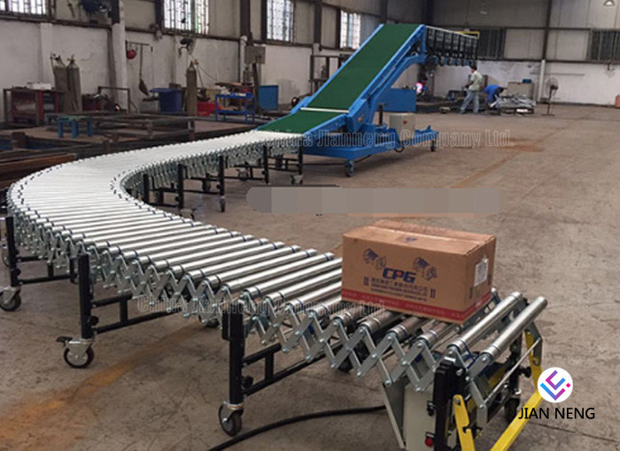 Adjustable Brake Conveyor For 20 Feet 40 Feet Container Loading And ...