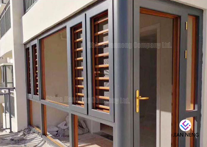 Stable Casement Aluminium Glass Windows With Aluminum Burglar Mesh ...